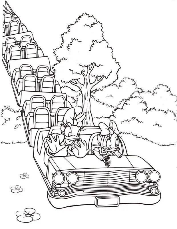 roller coaster colouring sheet